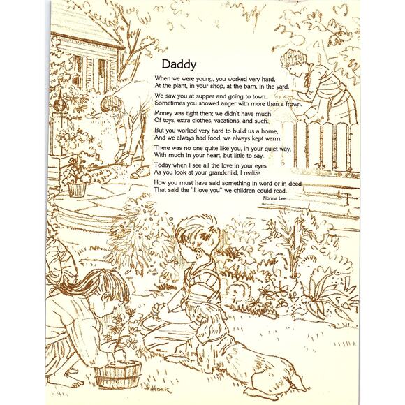 None | Other | Daddy Norma Lee 98s Poem Retro Kitsch Wall Art Se4 ...